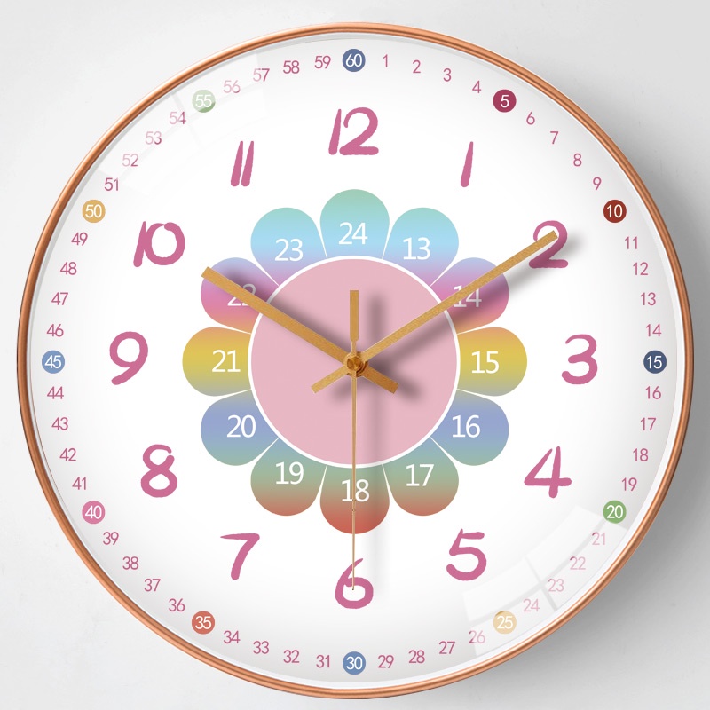 Reloj De Aprendizaje Para Niños 8-16 Pulgadas Pared De Oro Educativo ...