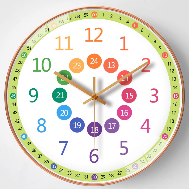 Reloj De Aprendizaje Para Niños 8-16 Pulgadas Pared De Oro Educativo ...