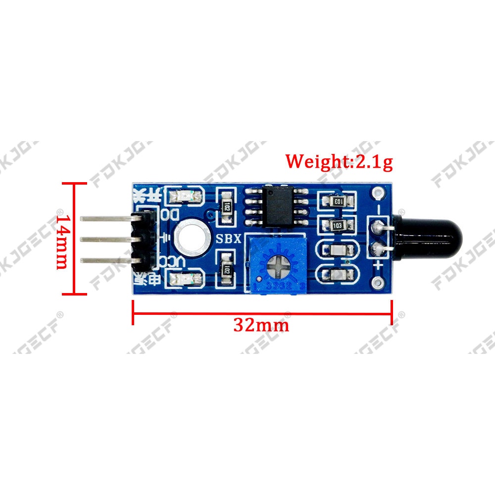 LM393 Módulo De Sensor De Detección De Llamas IR De 3 Pines/4 Receptor ...