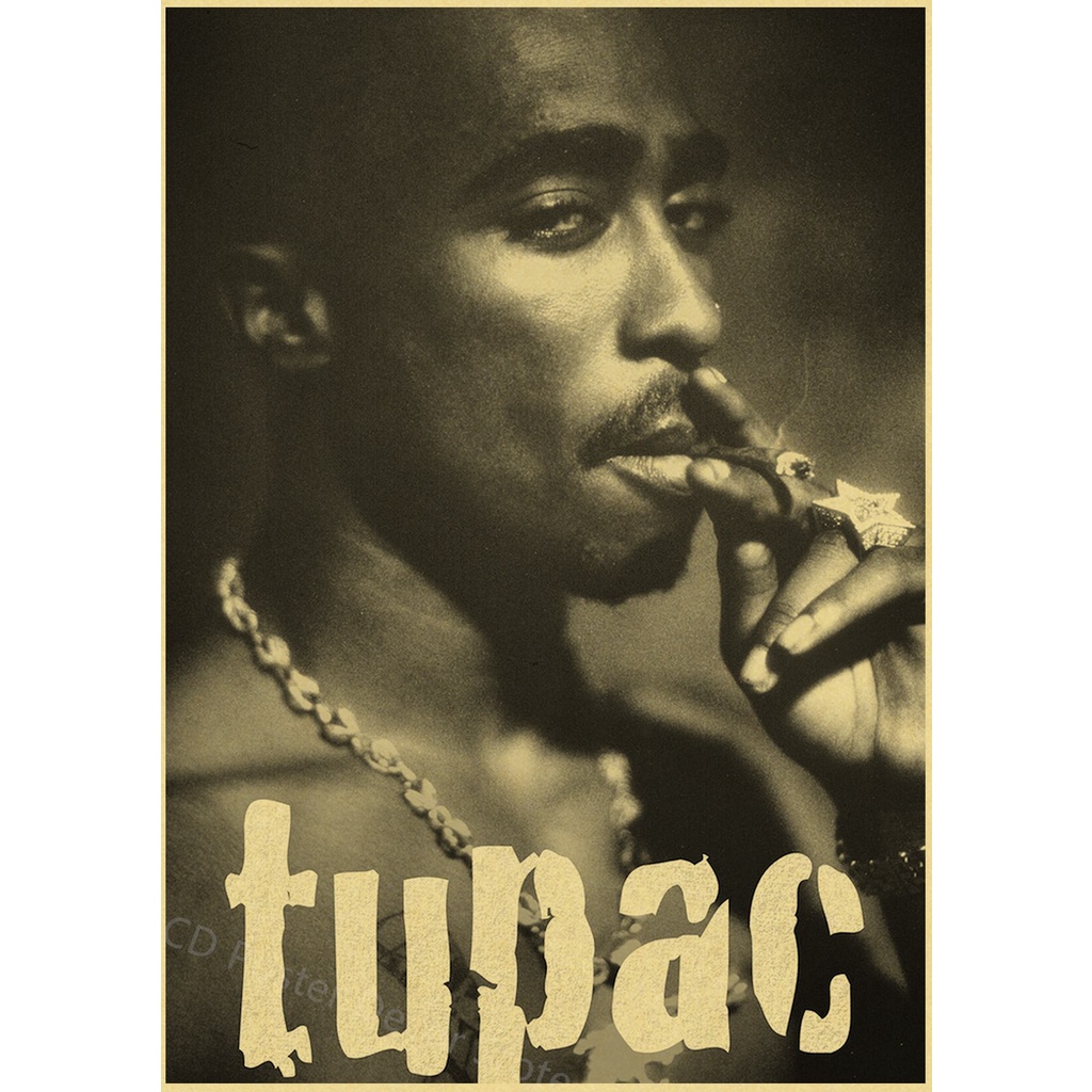 Hip Hop Singer Tupac Póster Retro Papel Kraft 2PAC Prints Posters ...
