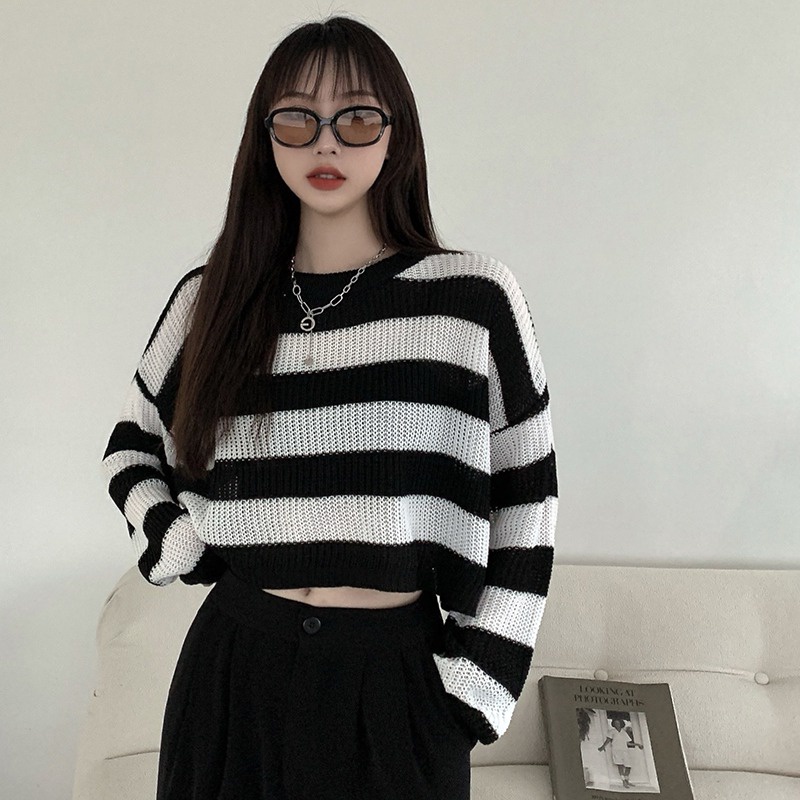 Suéter De Las Mujeres Sueltas Casual Mangas Largas Tops | Shopee Colombia