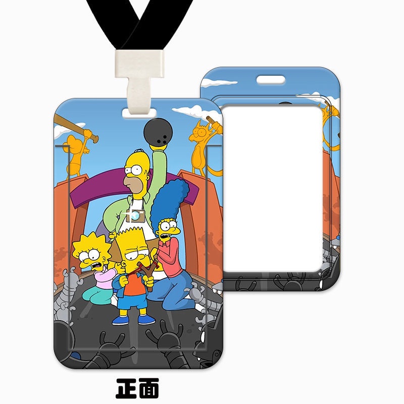 Anime Dibujos Animados The Simpsons Student School ID Card Long Lanyard ...