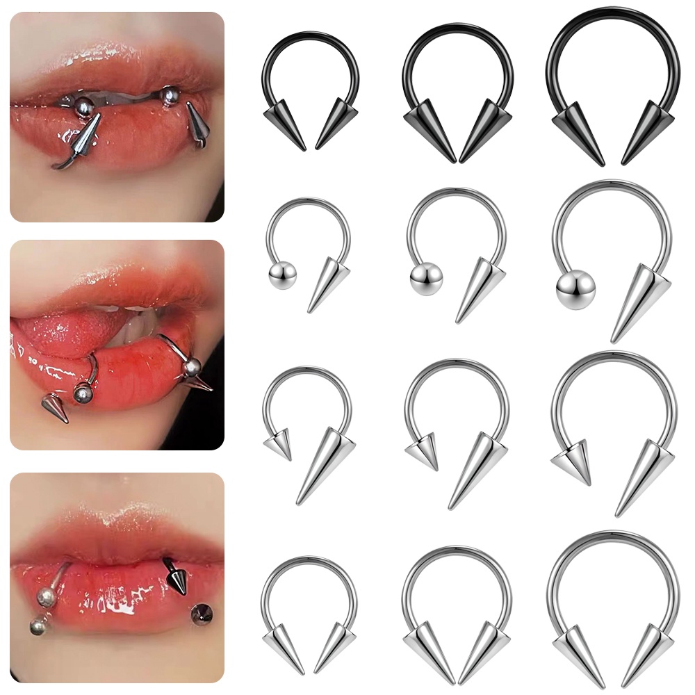 1 Pieza 16G 8/10/12mm Cono De Perforación De Septo De Acero Inoxidable ...