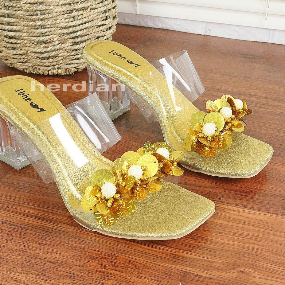 Code-fr22 herdian rR 55 sandalias de tacones de vidrio reales para las ...