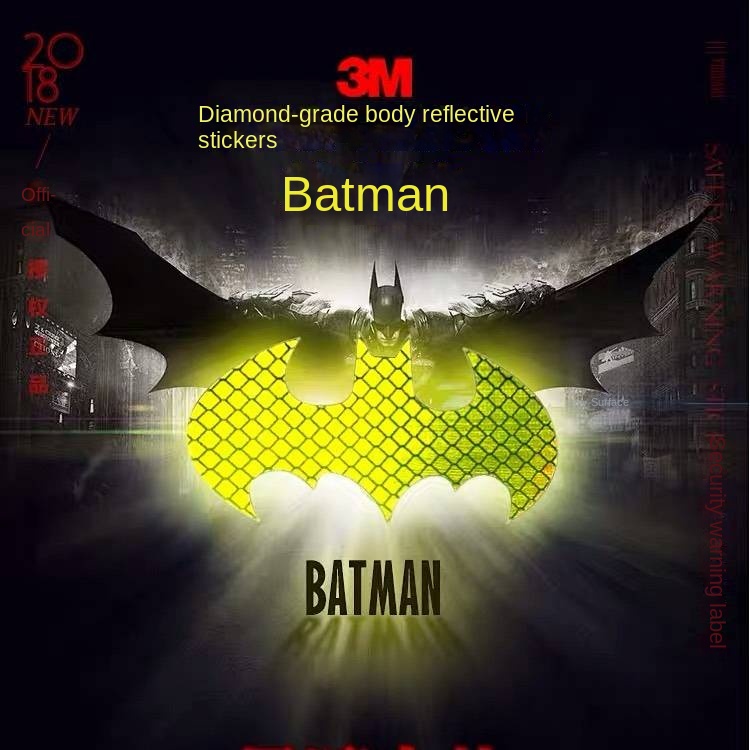 Batman Bumper Stickers Reflective Cartoon Stickers Motorcycle Car Night ...