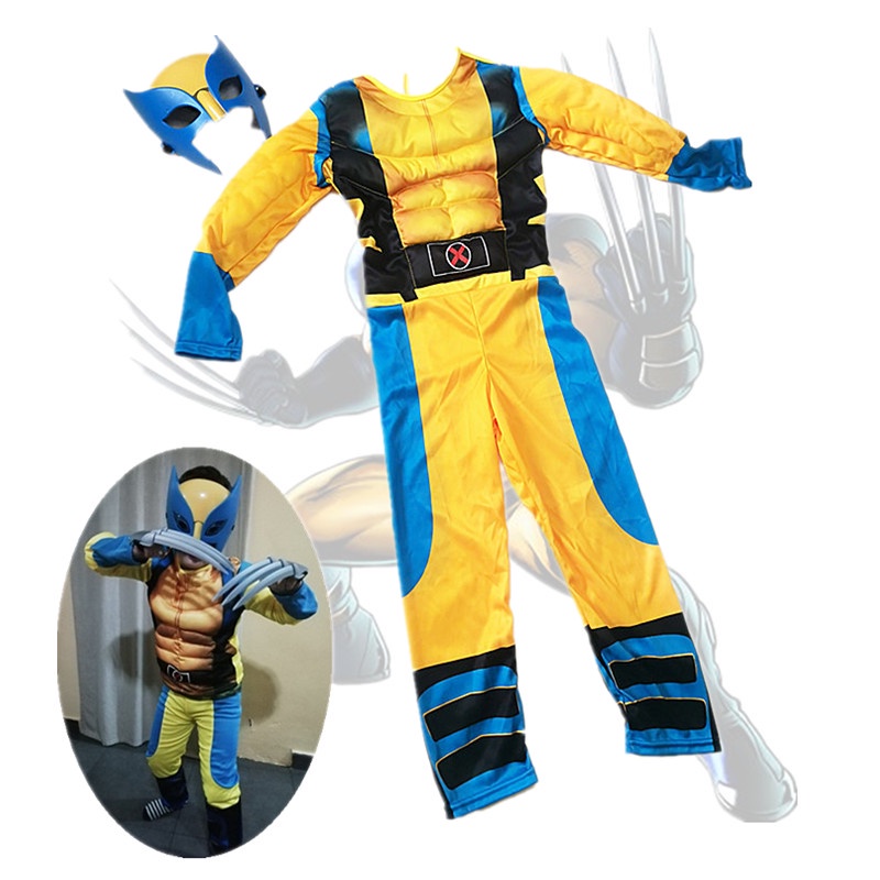 Disfraz Infantil Wolverine Niño Superhéroe Mono Niños Halloween Cosplay ...