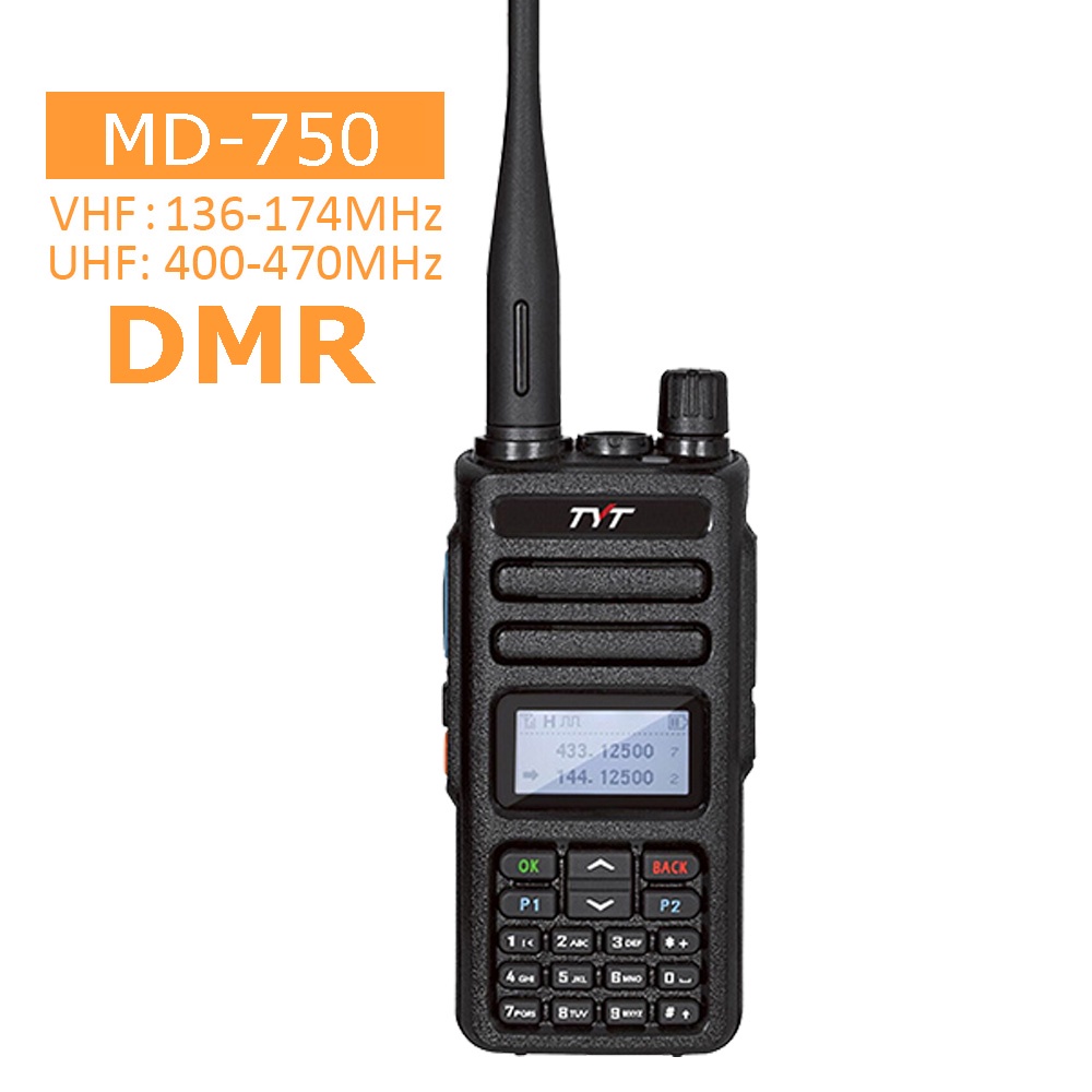 TYT MD-750 DMR Radio Walkie Talkie 5W VHF UHF De Dos Vías Transceptor FM CTCSS/DCS DTMF Doble ...