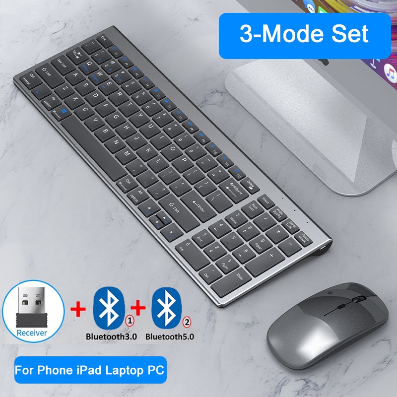 Juego De Teclado Y Ratón Inalámbrico Bluetooth 2.4G Multimedia ...
