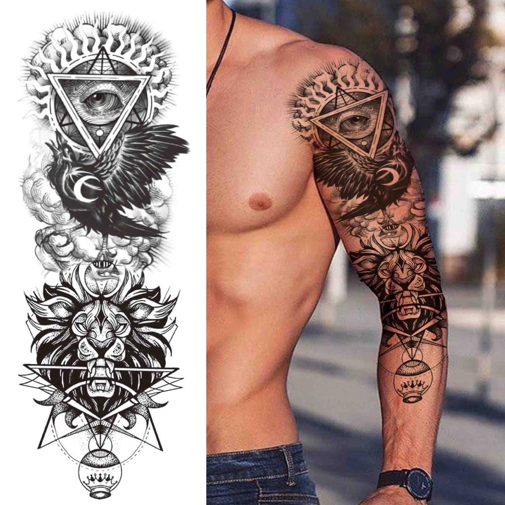 Hermoso Realista Ojo Tribal Timón Tatuaje Temporal Para Los Hombres Las ...