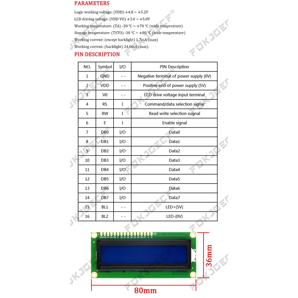 LCD1602 1602 Módulo LCD Azul/Amarillo Pantalla Verde 16x2 Caracteres PCF8574T PCF8574 IIC I2C ...