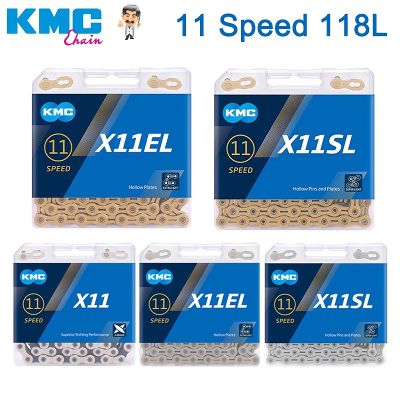 KMC X11 X11EL X11SL 11 Velocidades Cadena De Bicicleta 118 Eslabones Oro Silve Carretera MTB Con ...