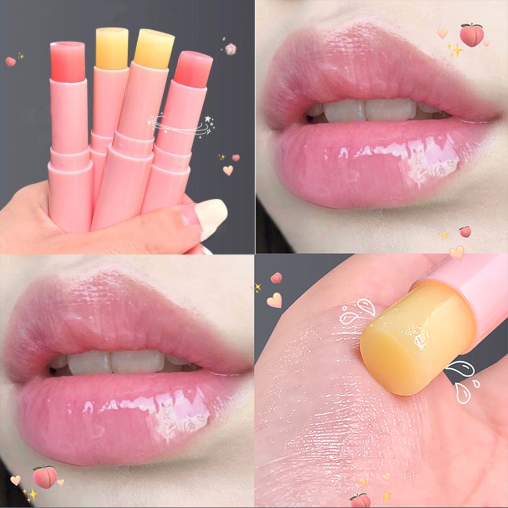 Bálsamo Labial De Melocotón Natural Rosa Lápiz Hidratante De Larga ...