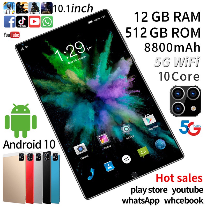Tablet PC 10.1 Pulgadas HD Pantalla RAM 12GB + ROM 512GB Android 11 ...