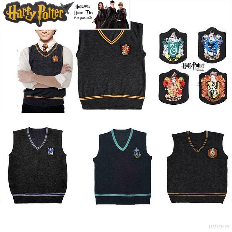 Conjunto De Disfraces De Harry Potter Suéter Chaleco Vestido Gryffindor Slytherin Capa Cosplay ...