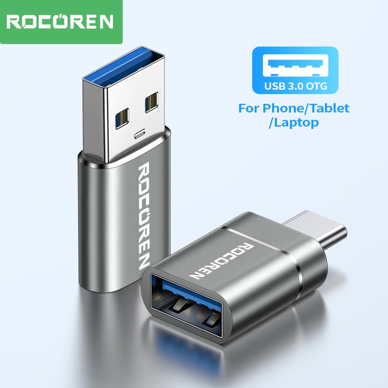 Rocoren OTG Adaptador USB Tipo C Macho A 3.0 Hembra Convertidor Para MacBook Samsung S22 S20 ...