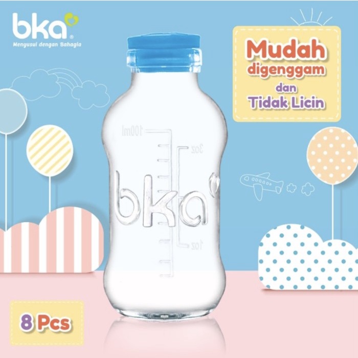 Botella de leche materna Blue Cap BKA Glass (contenido de 8 botellas) | Shopee Colombia