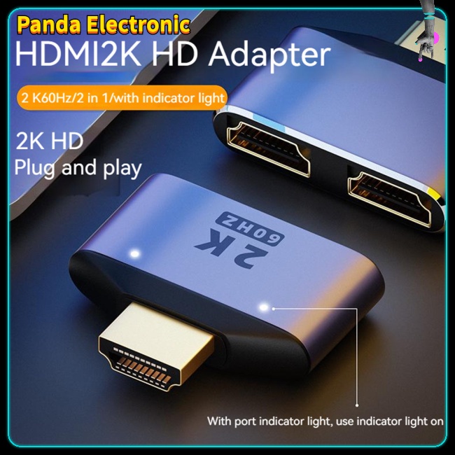 panda 1 A 2 Adaptador compatible Con Hdmi Con Luz Indicadora 2k Hd ...