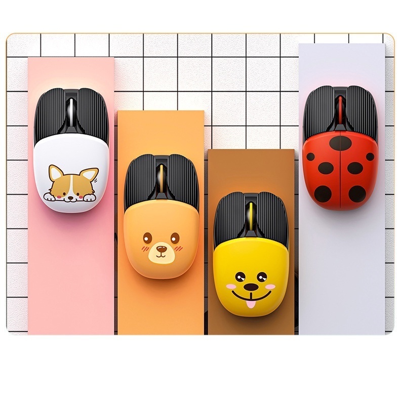 Ladybug Mouse Corgi 2.4GHz Ratón Inalámbrico Recargable Ergonómico Mudo ...