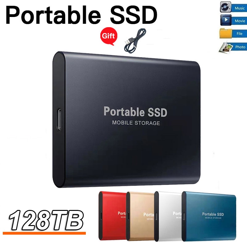 SSD Portátil Tipo C USB 3.1 8TB 16TB 30TB 60tb 128tb Disco Duro 1tb 2TB Externa Para Ordenador ...