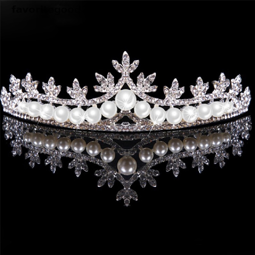 fa Rhinestone Tiara Banda Para El Cabello Nupcial Perla Princesa Baile ...
