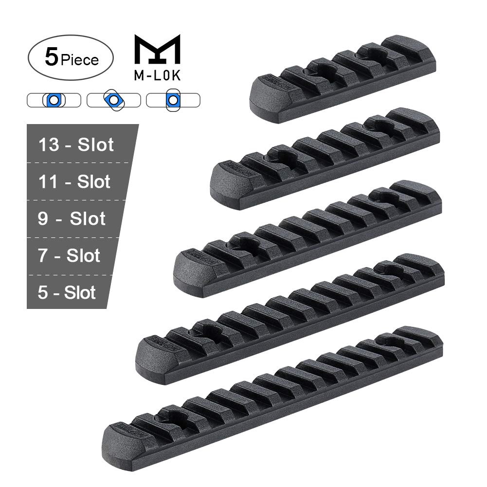 M-LOK Polymer Picatinny Tactical Rail Secciones 5/7/9/11/13 Ranura ...
