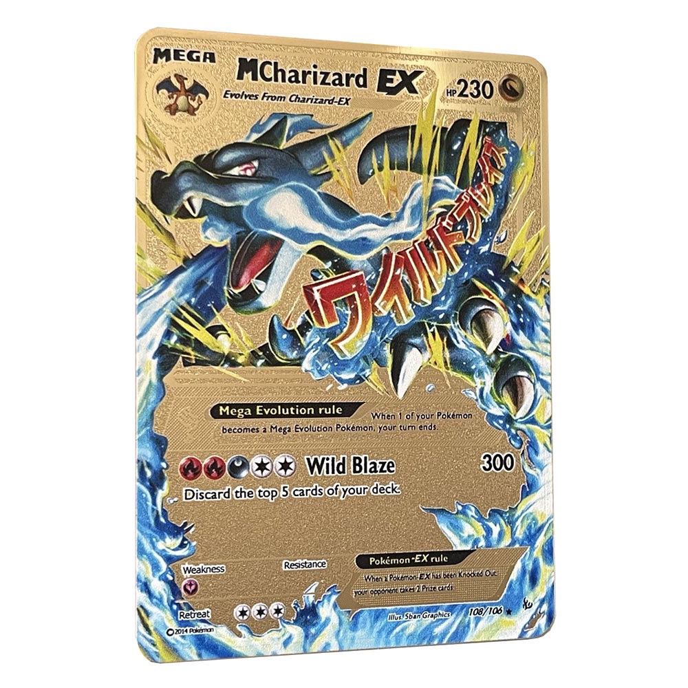 DIY Mega Lucario GX Golden Pokemon Cards En Inglés Iron Metal Pokmo ...
