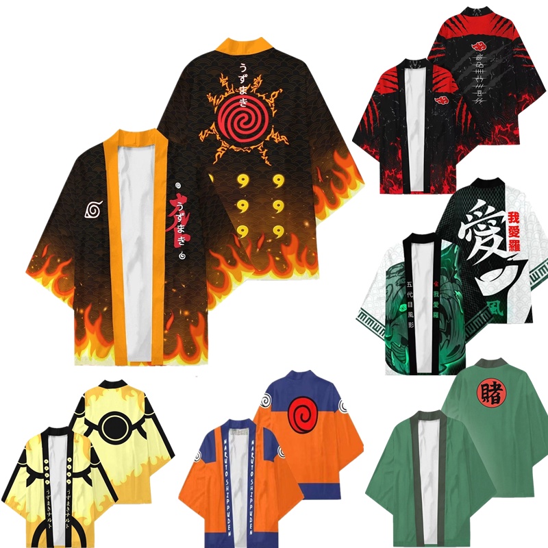 Uchiha Sharingan Símbolo Kimono Capa NARUTO Cosplay Disfraces Haori ...
