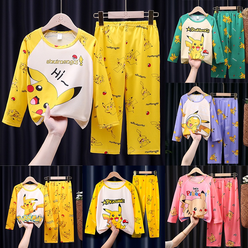 Pijama Pikachu Para Niños Manga Pokemon Y Niñas Delgado De Dibujos ...