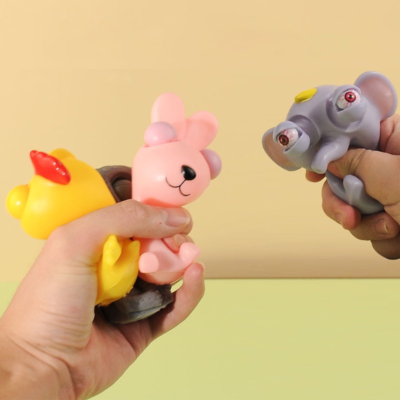 Divertido Squishy Eye Popping Flippy Squeeze Toys Verde Amarillo Gusano ...