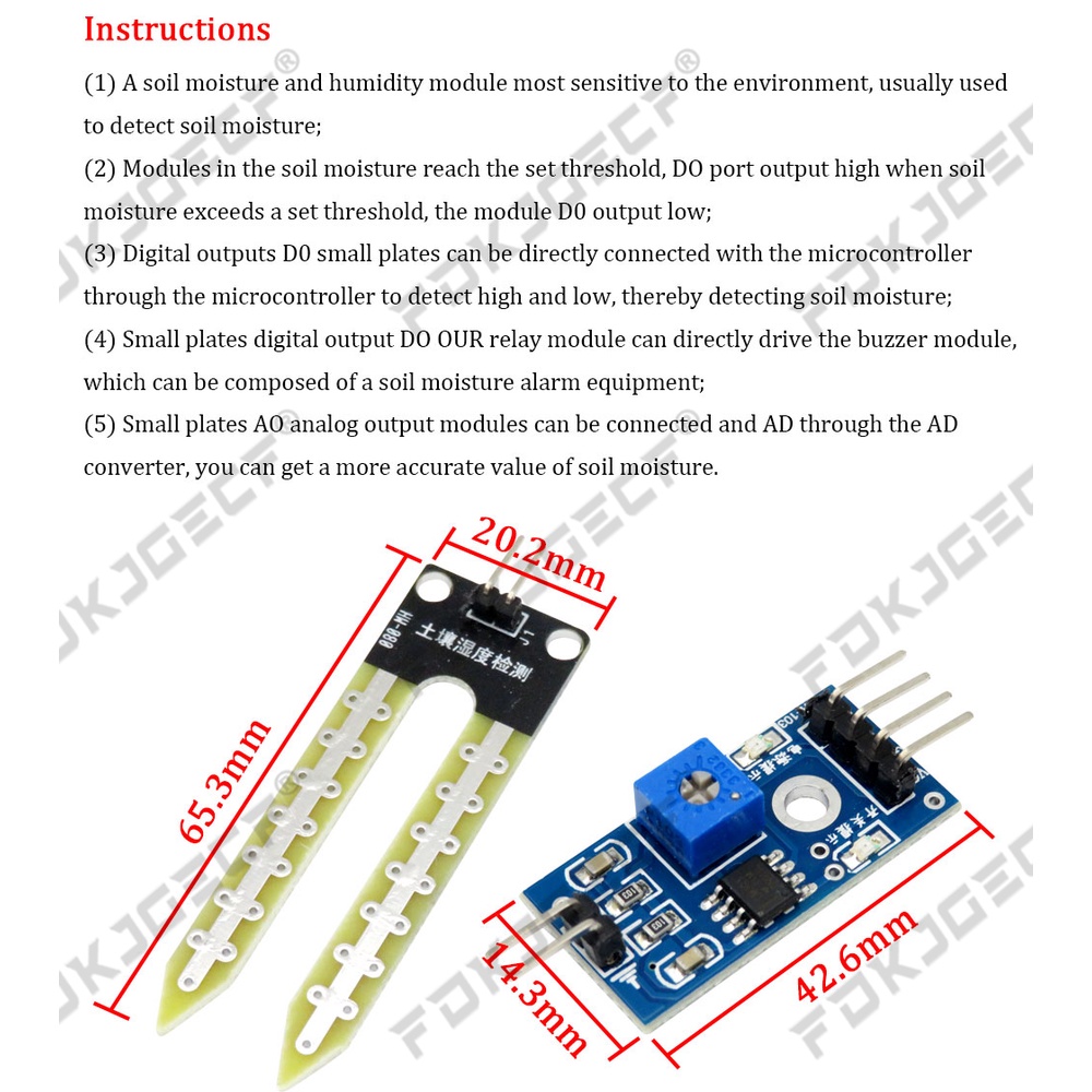 LM393 Humedad Del Suelo Higrómetro Detección De Módulo De Desarrollo Tablero DIY Robot Smart Car ...