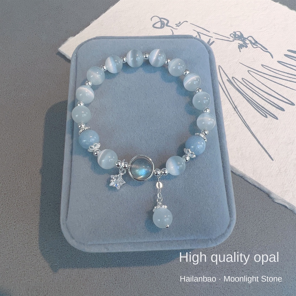 Pulsera De Piedra Lunar Opal Aquamarine Versión Coreana Nuevo Estilo ...
