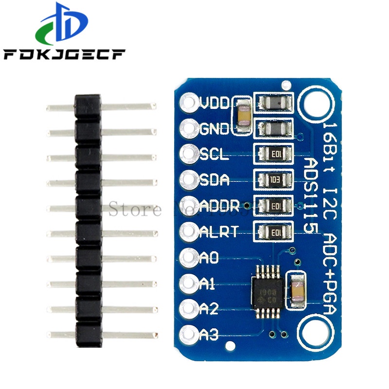 Módulo I2C ADS1115 De 16 Bits ADC 4 Canales Con Amplificador De Ganancia Pro RPi | Shopee Colombia