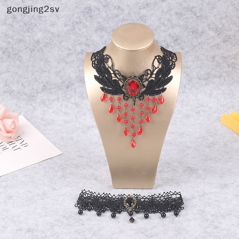 gongjing2sv Lady Neck Accesorios De Joyería Para Niña , Encaje Gótico ...