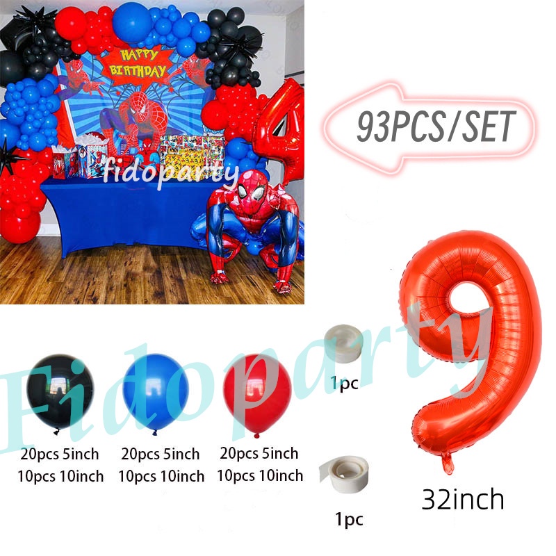 93 Globos Marvel Superhéroe Spiderman Guirnalda Arco Kit Fiesta De ...