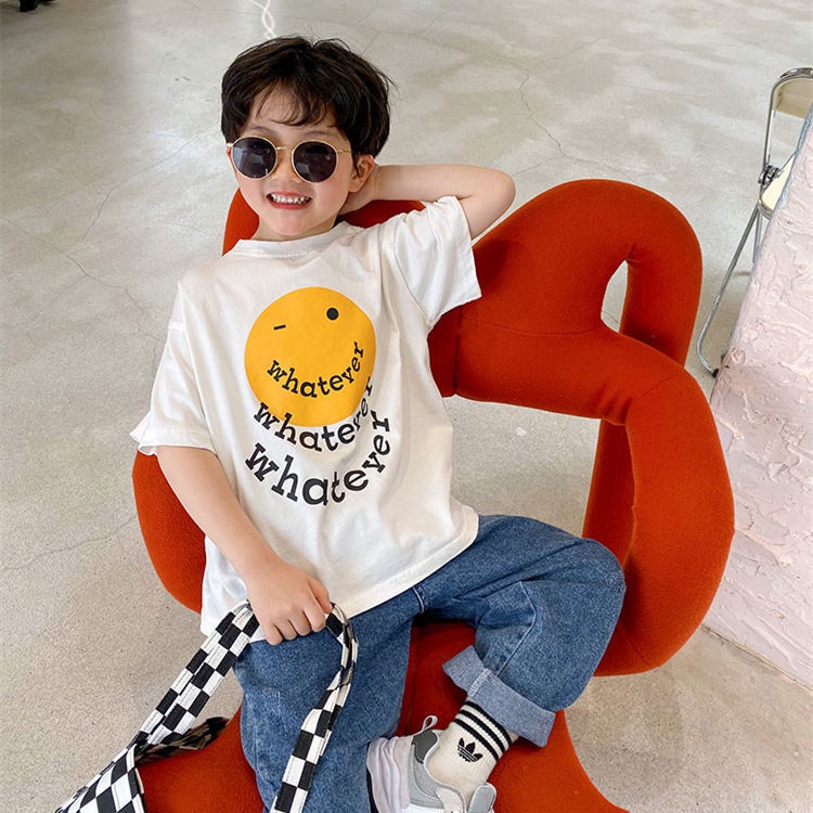 Camiseta Suelta Guapo Niños De Manga Corta 2023 Versión Coreana De ...