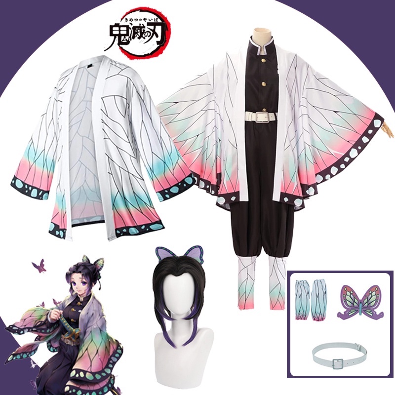 Demon Slayer Kochou Shinobu Cosplay Disfraz Kimetsu No Yaiba Kimono ...