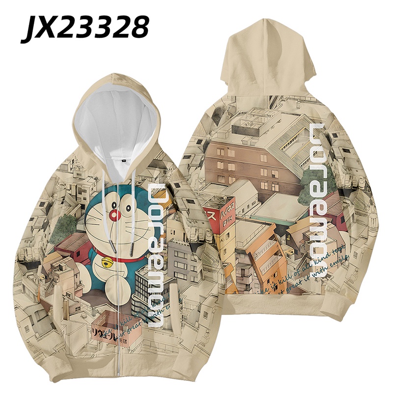Doraemon Chaqueta De Manga Larga Unisex Top Cremallera Cosplay 3d ...