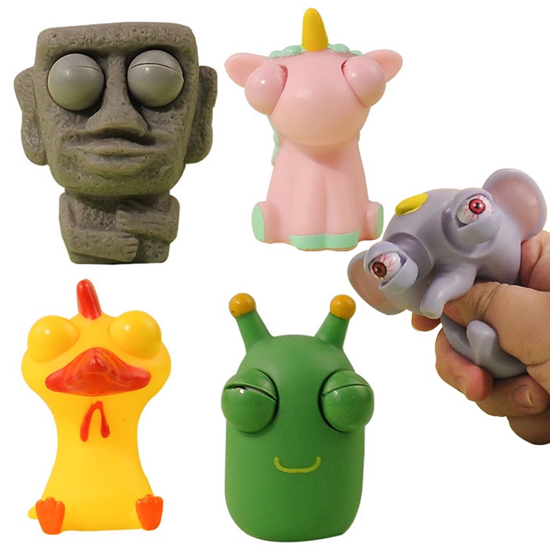 Divertido Squishy Eye Popping Flippy Squeeze Toys Verde Amarillo Gusano ...