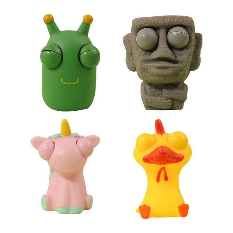 Divertido Squishy Eye Popping Flippy Squeeze Toys Verde Amarillo Gusano ...