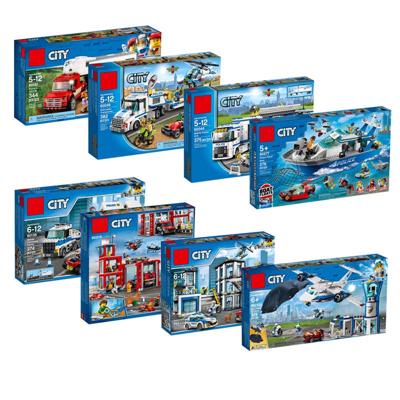 MOC City Series Estación De Policía Bomberos Recogida Y Caravana Bloques De Construcción ...