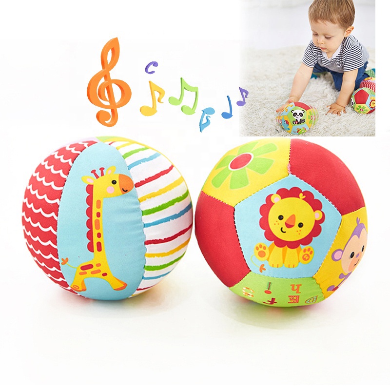 Baby Soft Cloth Rattle ball , Ssuflado Con Bell , Interactivo Cartoon ...