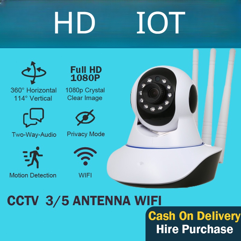HD IoT CCTV Cámara 1080P Wifi Conectar A Móvil Inalámbrico 360 ° De ...