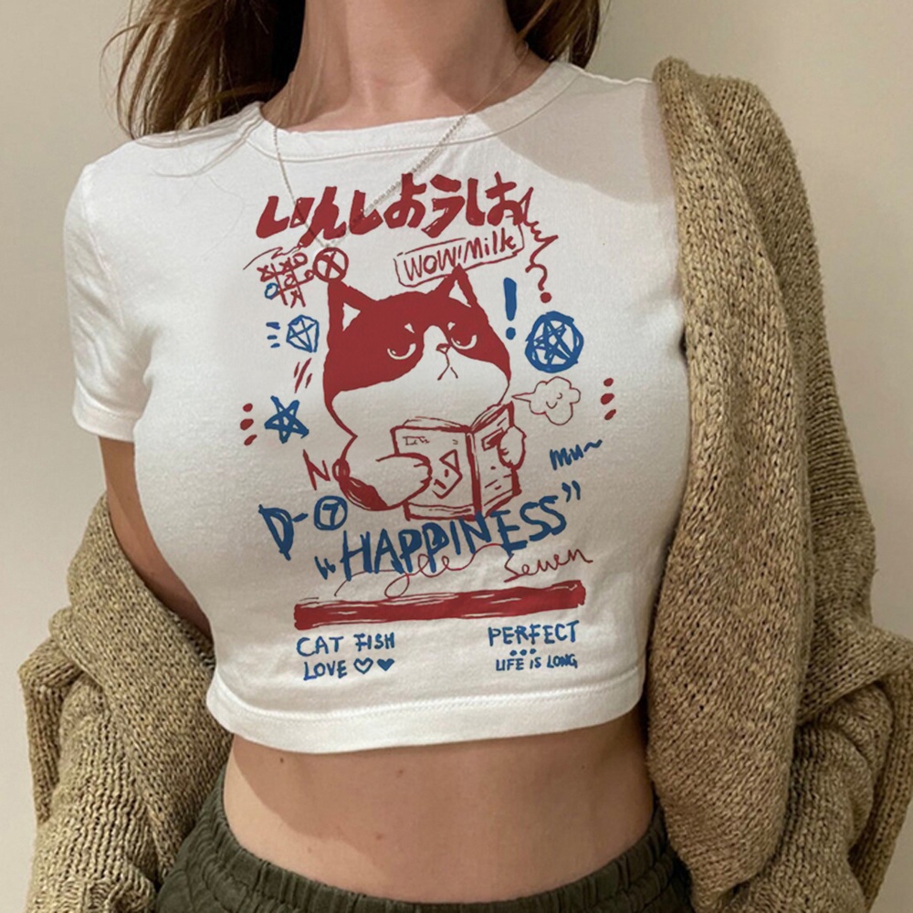 Divertido Gato Hada grunge cyber y2k crop top Chica Gótica yk2 fairy ...