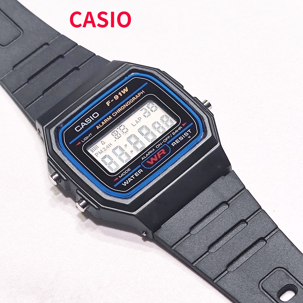 CASIO F-91W Reloj Deportivo Digital LED Impermeable Rectangular Alarma ...