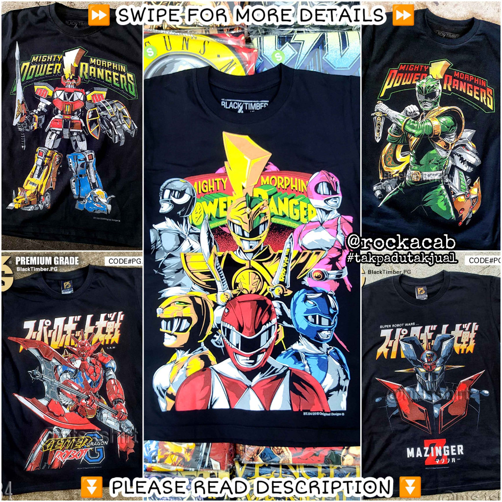 Power Rangers Mazinger Getter Baju Mecha Robot Anime Juego Camiseta ...
