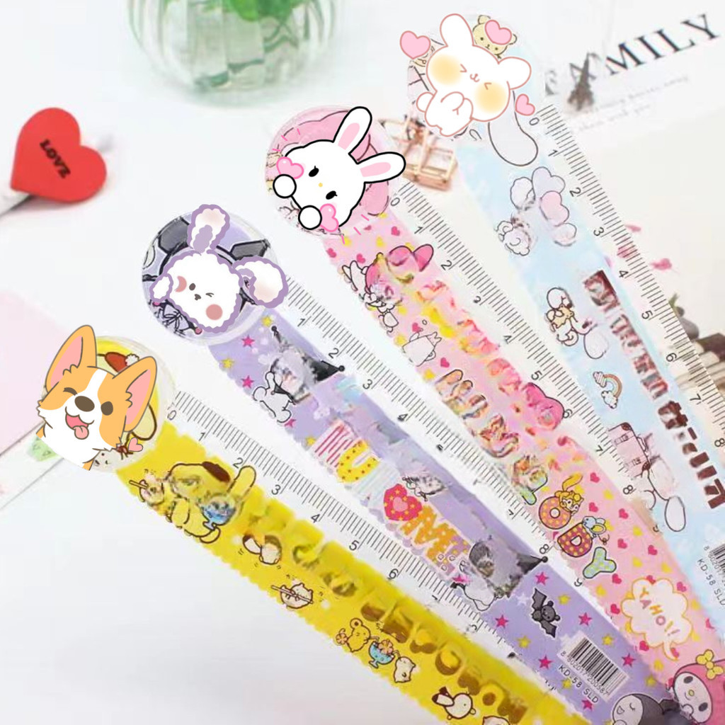 Regla KAWAII De 15cm Con Extremo Redondo Personaje De Dibujos Animados ...