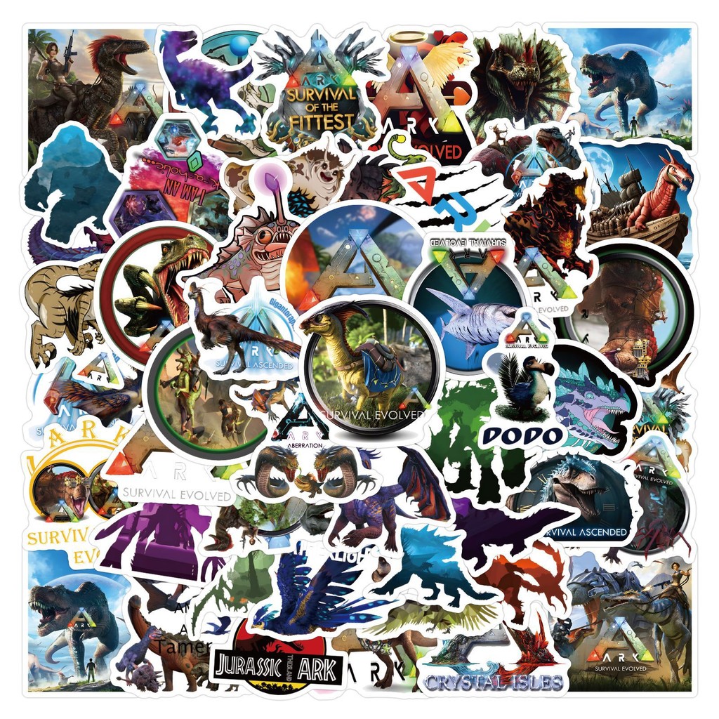 60 Pegatinas De PVC Impermeables Para Videojuegos Ark Survival Evolve ...