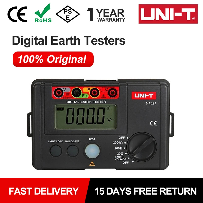 UNI-T UT521 UT522 Probador Digital De Resistencia A La Tierra De Voltaje | Shopee Colombia