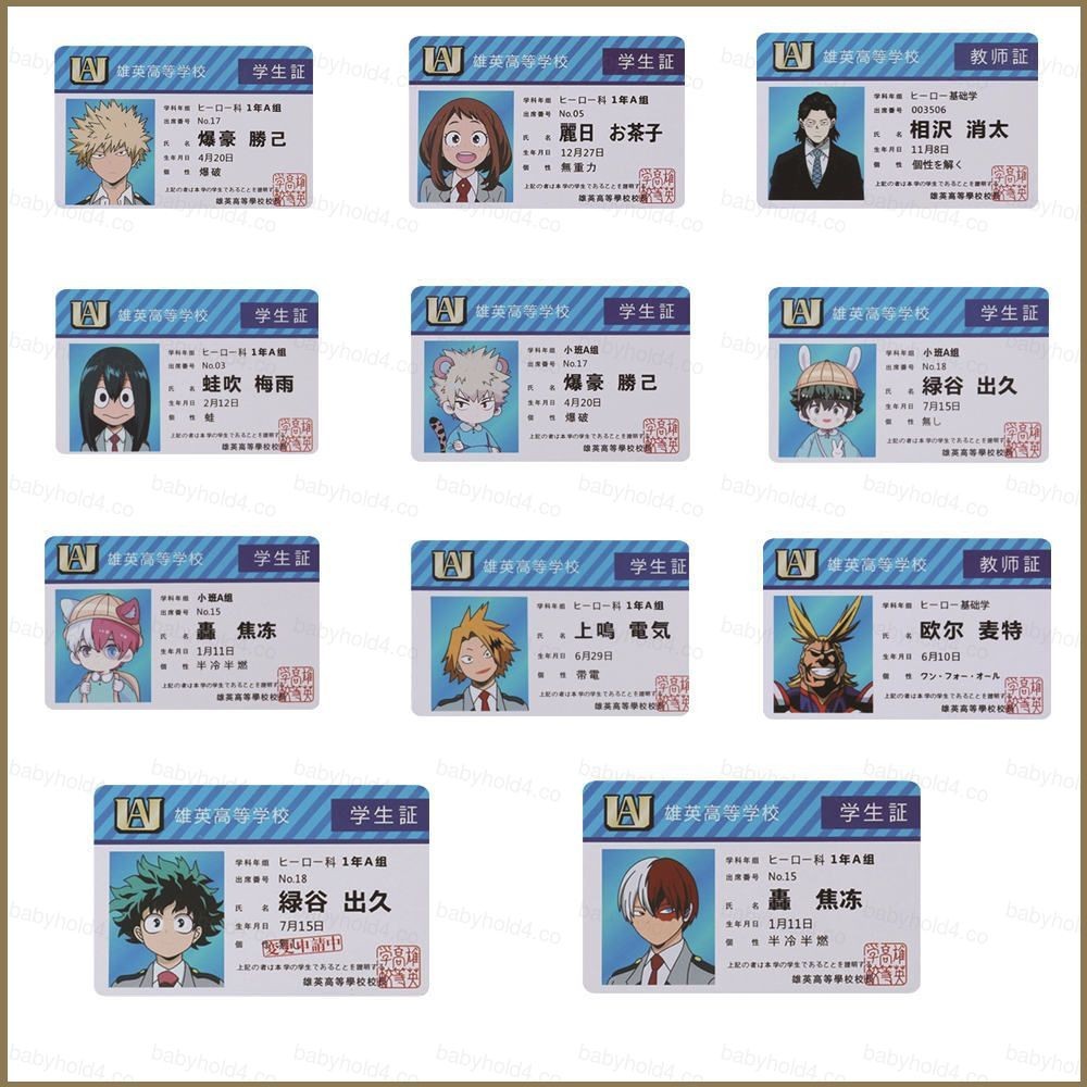 ZX My Hero Academia Tarjetas Shonen PVC Anime Izuku Might Katsuki Shoto ...
