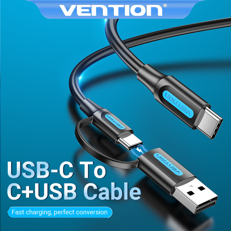 Vention Cable tipo C 2 en 1 USB 2.0 Cable de carga 3A USB C/Micro B Cable de alta velocidad ...